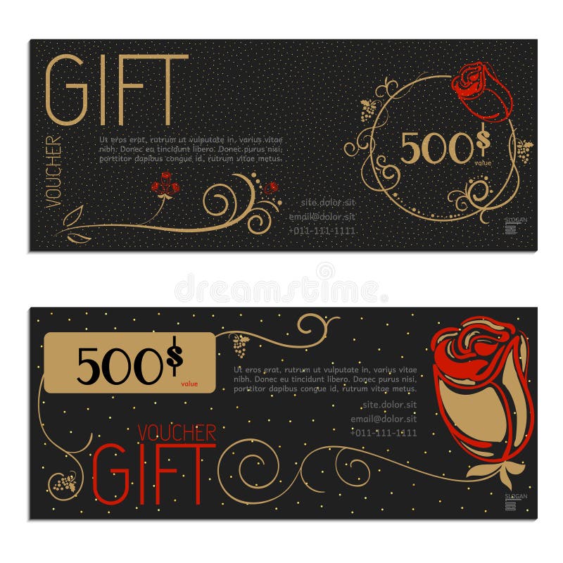 Vector Coupon Template for Beverages. Set of Wine Banners with Sketches ...