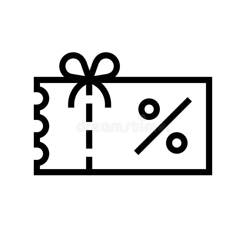 Gift Voucher Vector Illustration, Line Style Icon Stock Vector ...