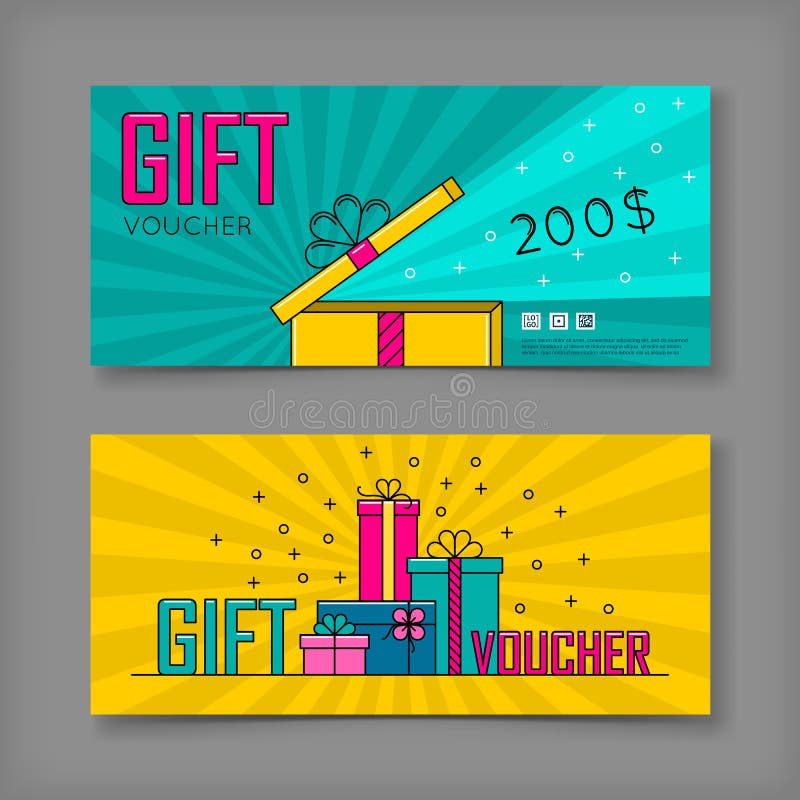 Gift Voucher Vector Template Stock Vector - Illustration of design ...