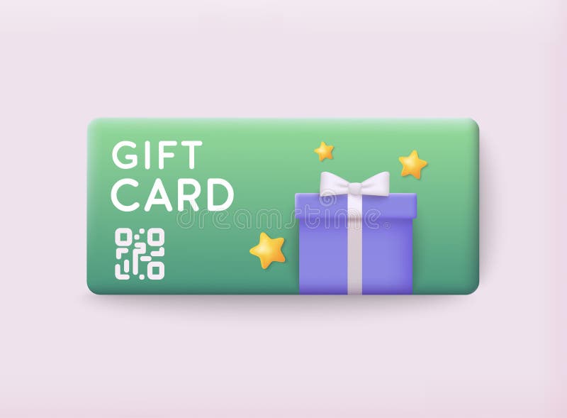 Gift Vouchers with Ribbons and Gift Box. 3D Vector Illustrations Stock ...