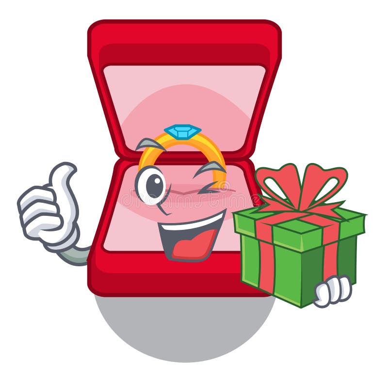 With Gift Wedding Ring Box Tables Makeup Cartoon Stock Vector ...