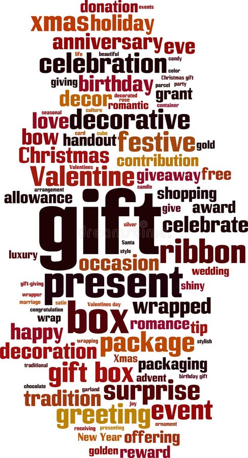 Gift Box with Word Love. Dash Line. Flat Design Stock Vector ...