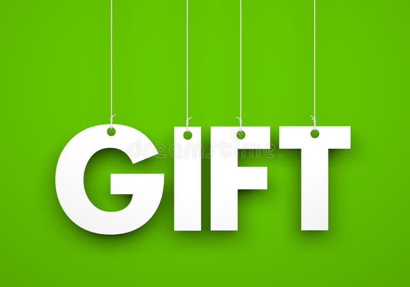 Gift Box with Word Love. Dash Line. Flat Design. Stock Vector ...