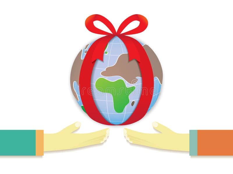 Gift world stock vector. Illustration of offering, present - 51373325