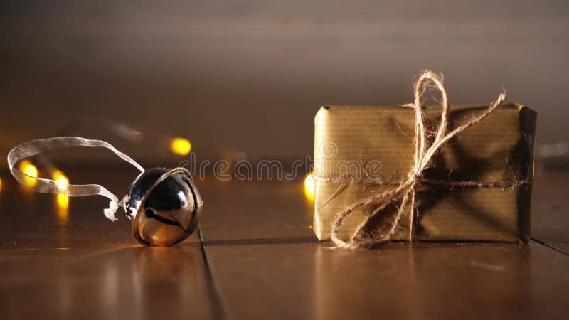 Gift Wrapped in Brown Paper and String Stock Footage - Video of parcel ...