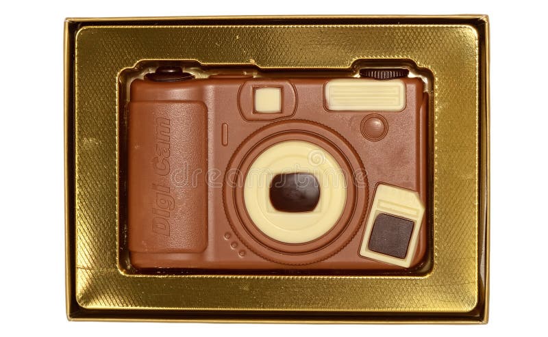 Gift Wrapped Chocolate Digital Camera Stock Photo - Image of black ...