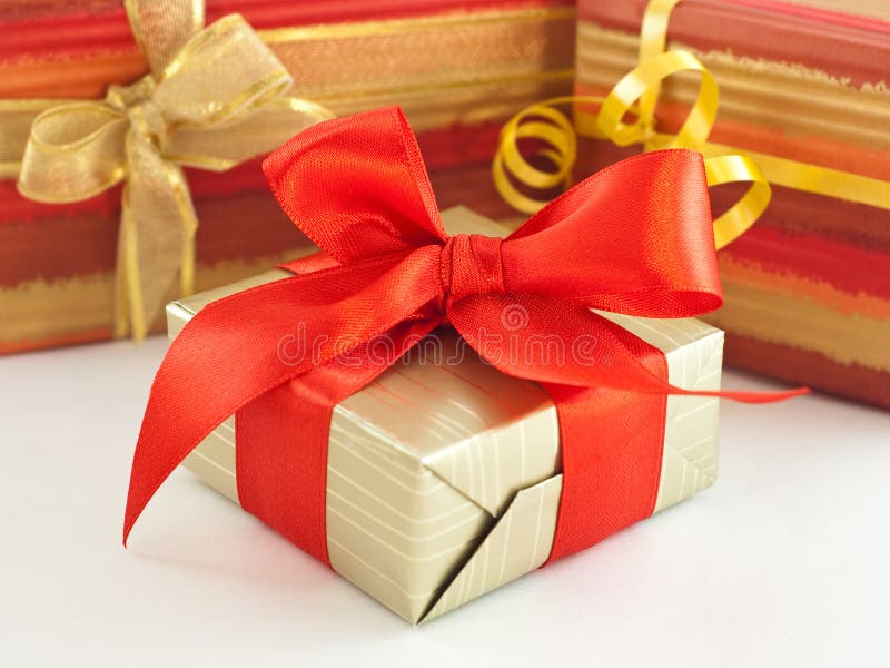 Gift wrapped present stock photo. Image of color, orange - 13873020