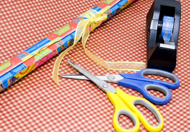 Gift Wrapping Fun stock photo. Image of gift, background - 21728916