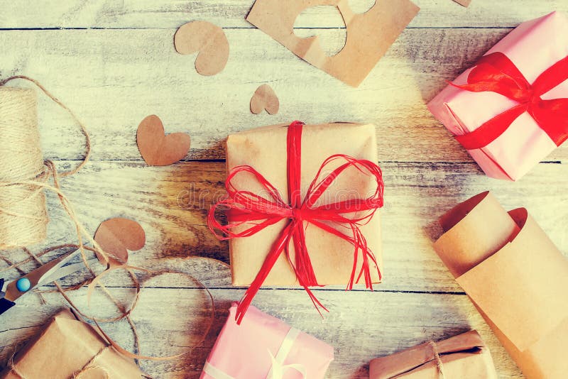 Gift Wrapping for the Beloved. Stock Image - Image of gift, lover ...
