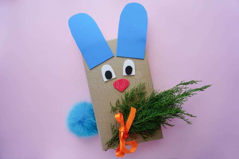 Gift Wrapping in the Form of a Rabbit. Stock Image - Image of postcard ...
