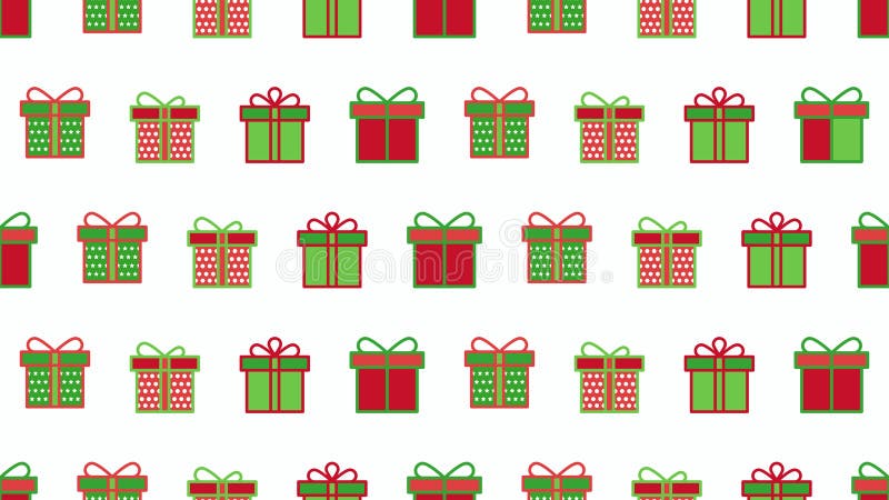 Gift Wrapping Paper with Gift Box Pattern with Christmas Color Stock ...