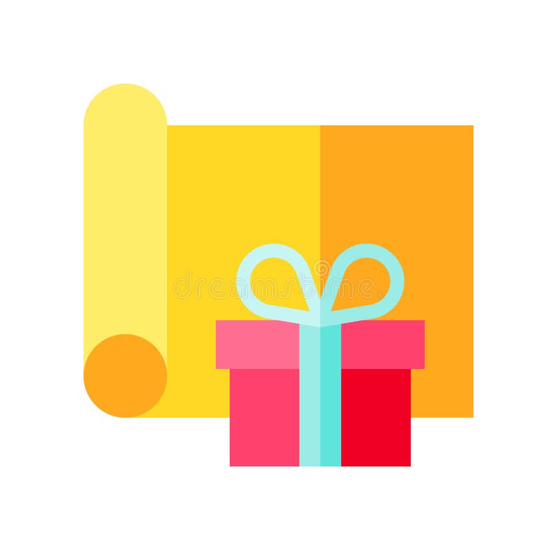 Gift Wrapping Vector Illustration, Flat Design Icon Stock Vector ...