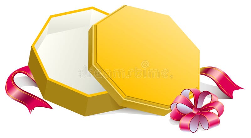 Gift Yellow Open Box Tied with Bow Stock Vector - Illustration of ...