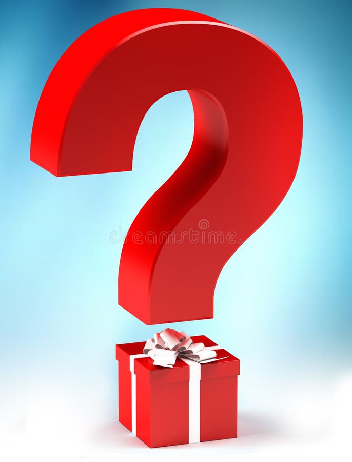 Surprise present stock illustration. Illustration of question - 27751653