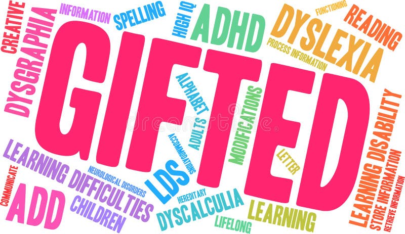 Gifted Word Cloud stock illustration. Illustration of children - 104013738