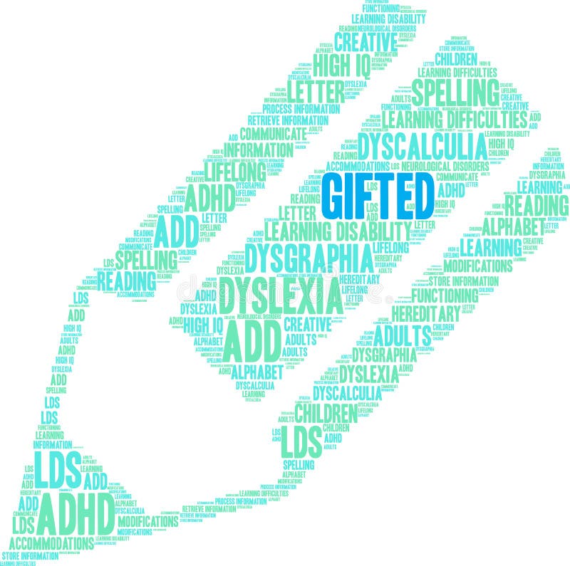 Gifted Word Cloud stock illustration. Illustration of adhd - 104014867