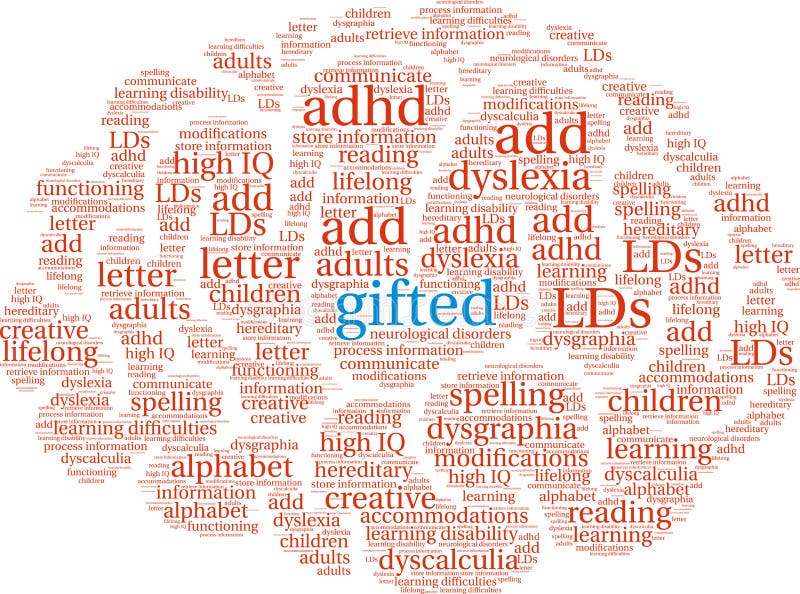 Gifted Word Cloud stock illustration. Illustration of adhd - 104014867