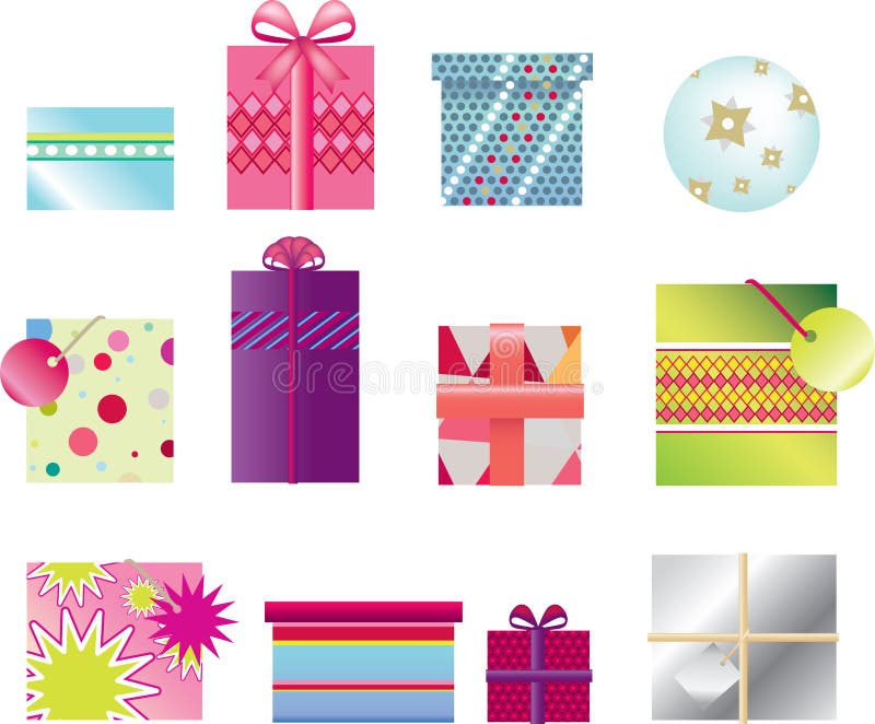 Gift icons stock vector. Illustration of present, colorful - 6558598