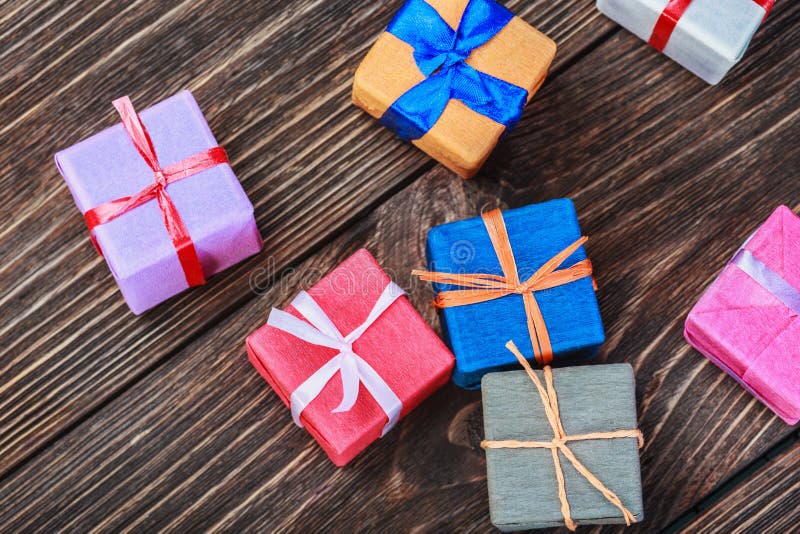 Gifts Box in a Colorful Package Stock Photo - Image of birthday, giving ...