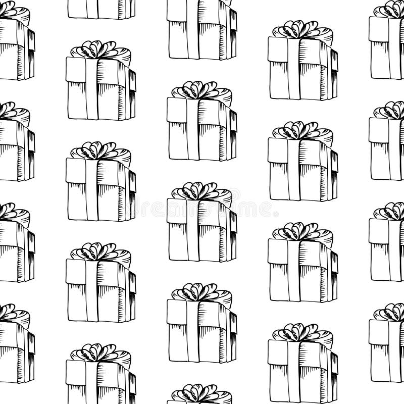 Gifts Doodle Set. Collection of Hand Drawn Gift Boxes and Pockets ...