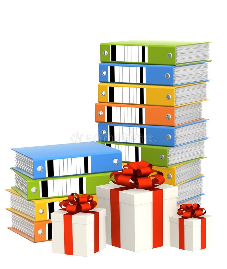 Gifts and folders stock illustration. Illustration of folder - 13524530