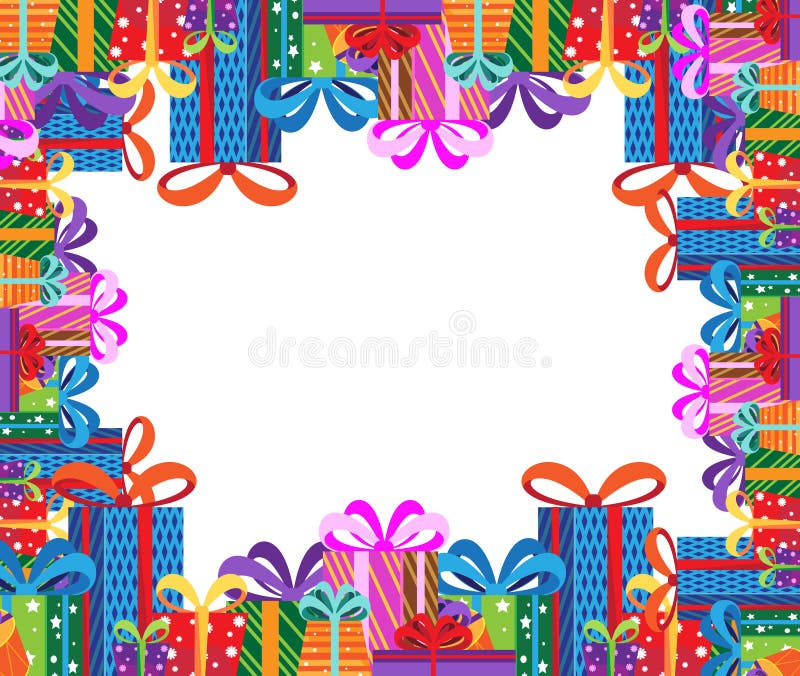 Gifts frame stock vector. Illustration of christmas, bright - 22595709