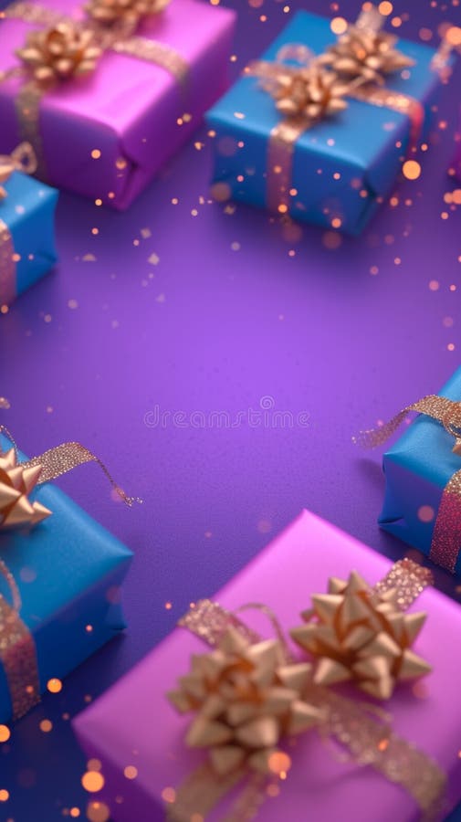Gifts on Gradient Backdrop Ideal for Christmas or Birthday Stock ...