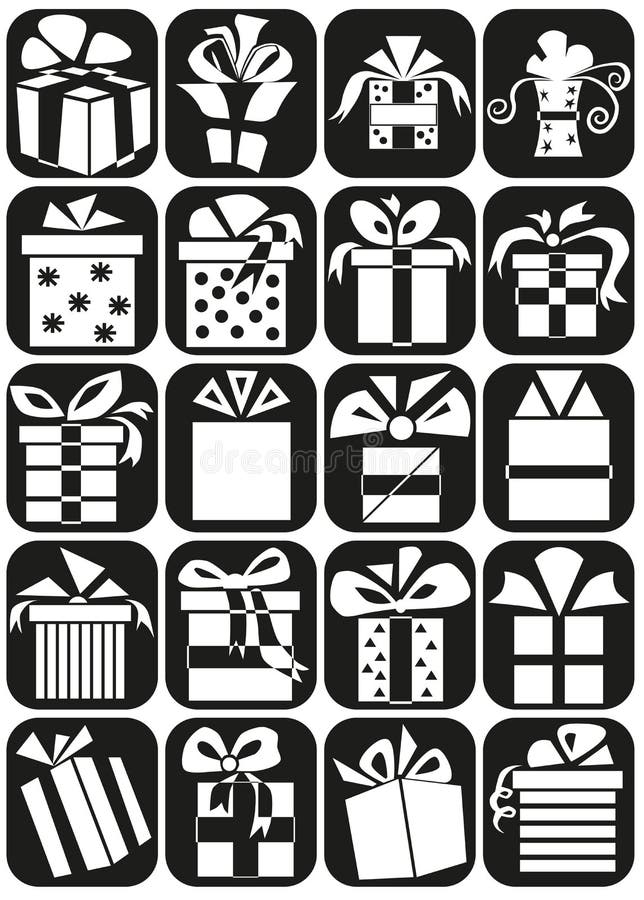 Gifts icons stock vector. Illustration of drawing, holiday - 41264445