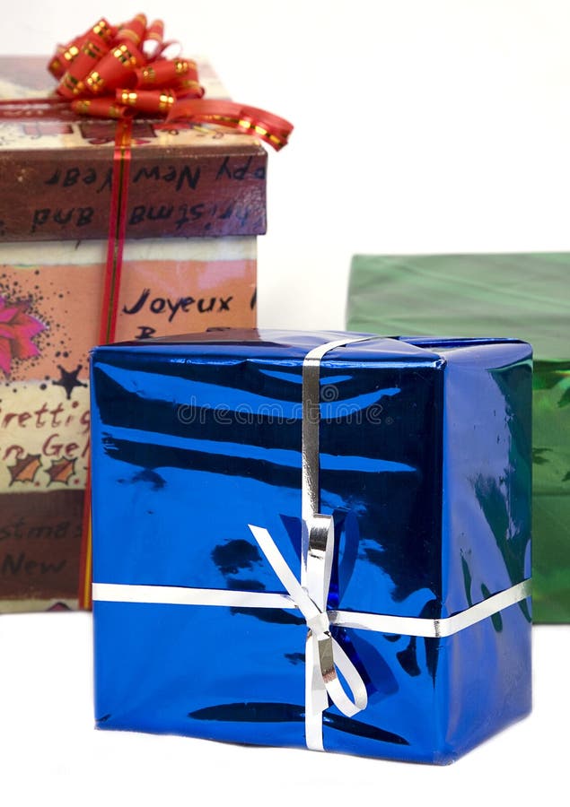 Gifts isolated on white. stock photo. Image of white, green - 8287552