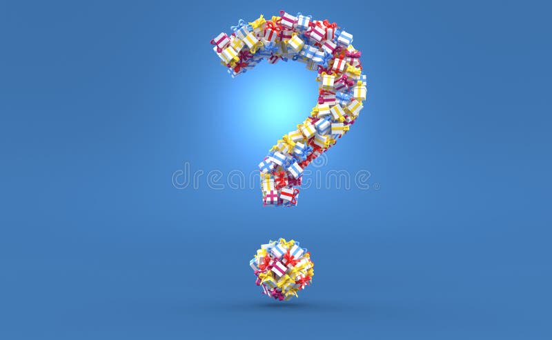 Gifts in Question Mark Shape Stock Illustration - Illustration of ...