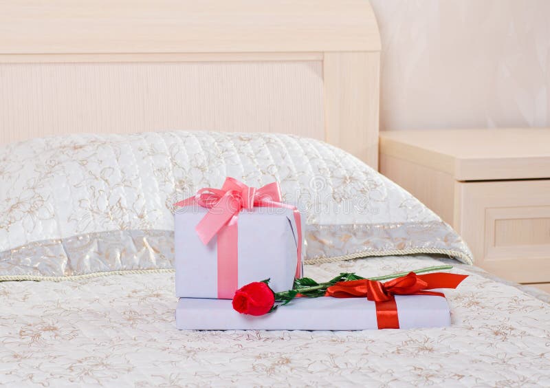 Gifts and a rose stock photo. Image of rose, giftbox - 28420982