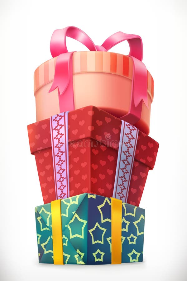 Gifts. Stack of Boxes. Vector Icon Stock Vector - Illustration of ...