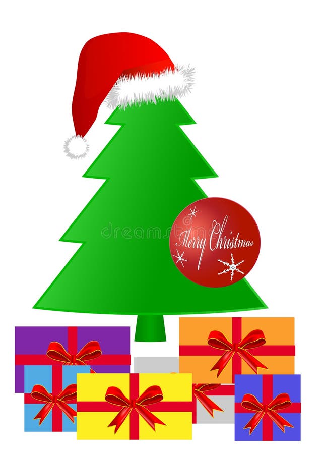 Gifts Under a Christmas Tree Stock Vector - Illustration of light ...