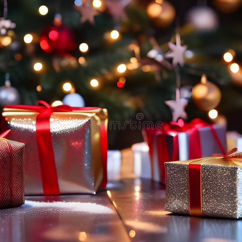 Gifts Under the Christmas Tree Stock Illustration - Illustration of ...