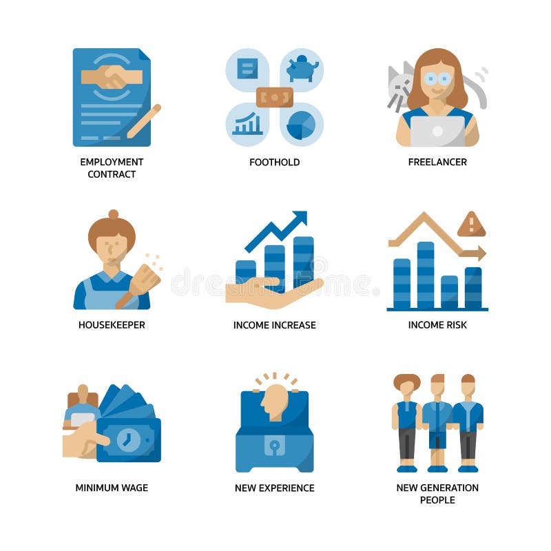 Gig economy icons set stock vector. Illustration of icons - 205782652