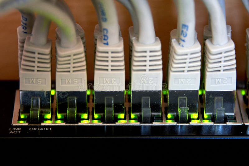 Gigabit Ethernet Connection Stock Image - Image of port, center: 99974647