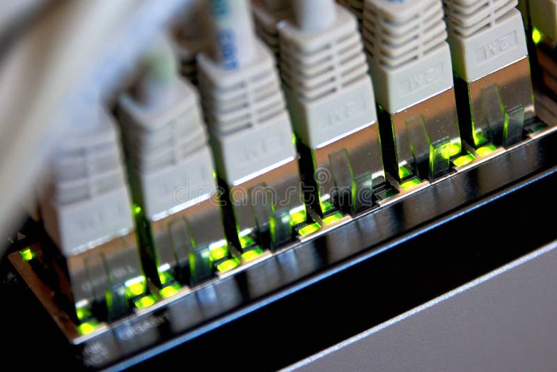 Gigabit Ethernet Connection Stock Photo - Image of information, port ...