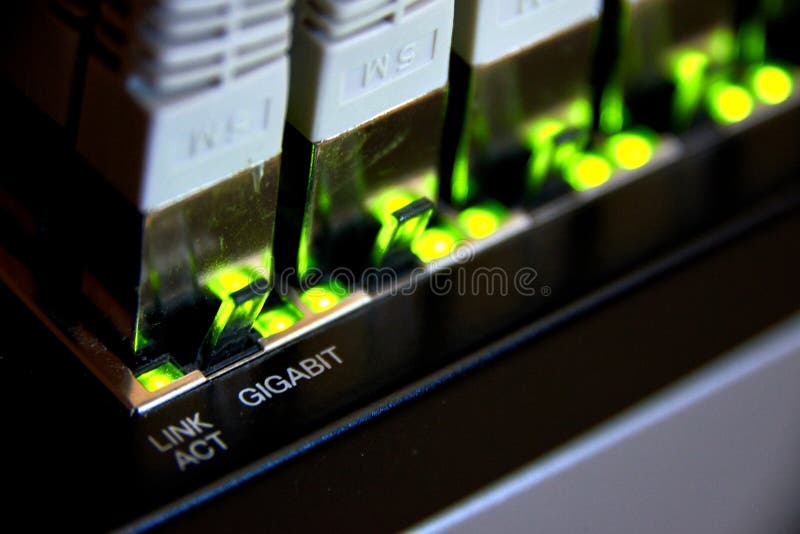 Gigabit Ethernet Connection Stock Image - Image of rack, communication ...