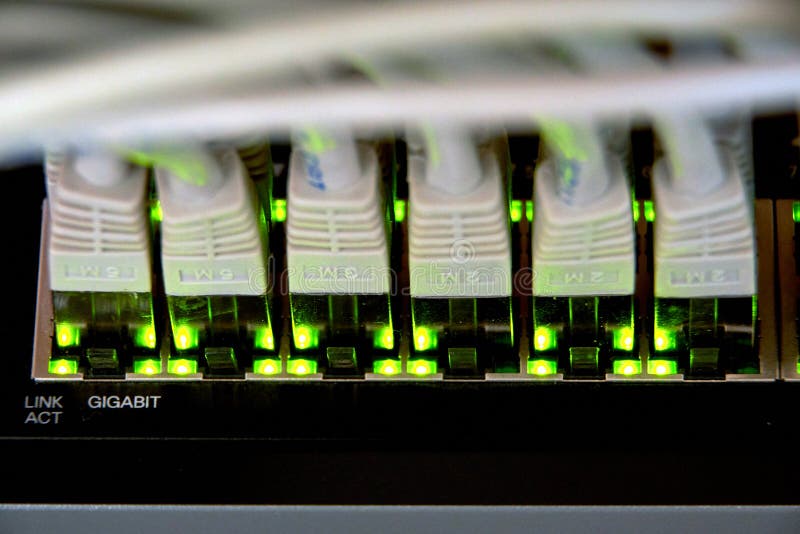 Gigabit Ethernet Connection Stock Photo - Image of patch, financial ...