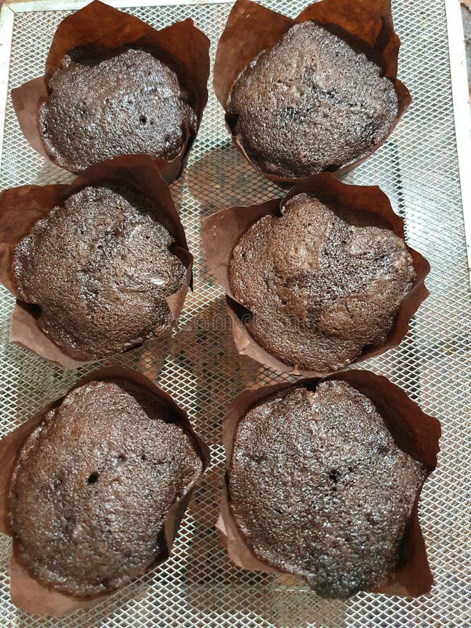 Gigant chocolate muffing stock image. Image of meal - 198769551