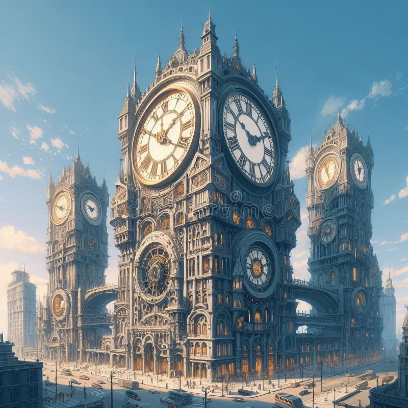 Gigantic Clock Towers Towering Structures with Clock Faces Visb Stock ...