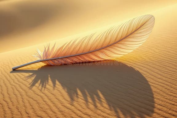 Gigantic Feather Casts Long Shadow on Undulating Sand Dunes , Dune ...