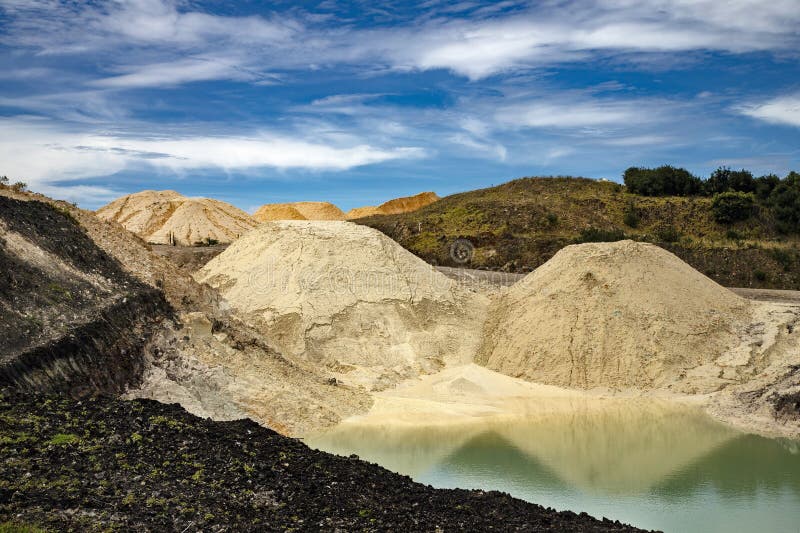 Gigantic Kaolin Mine, Extraction of Porcelain Clay Stock Photo - Image ...