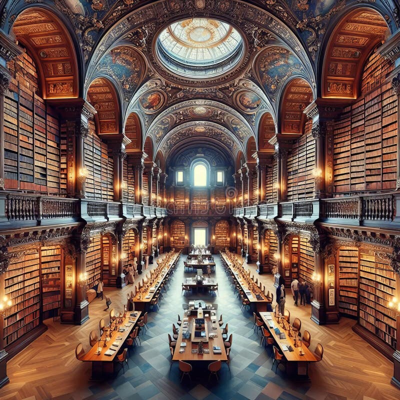 1 14. Gigantic Libraries_ Vast Repositories of Knowledge and Le Stock ...