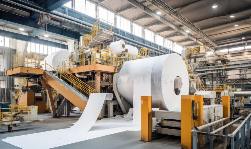 A Gigantic Mechanism in a Vast Industrial Complex Stock Illustration ...