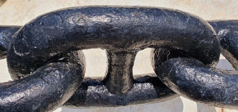 Gigantic Piece of Iron Chain Stock Photo - Image of port, steel: 174362014