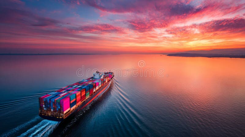 A Gigantic Ship is Making Its Way Across the Ocean, Accompanied by the ...