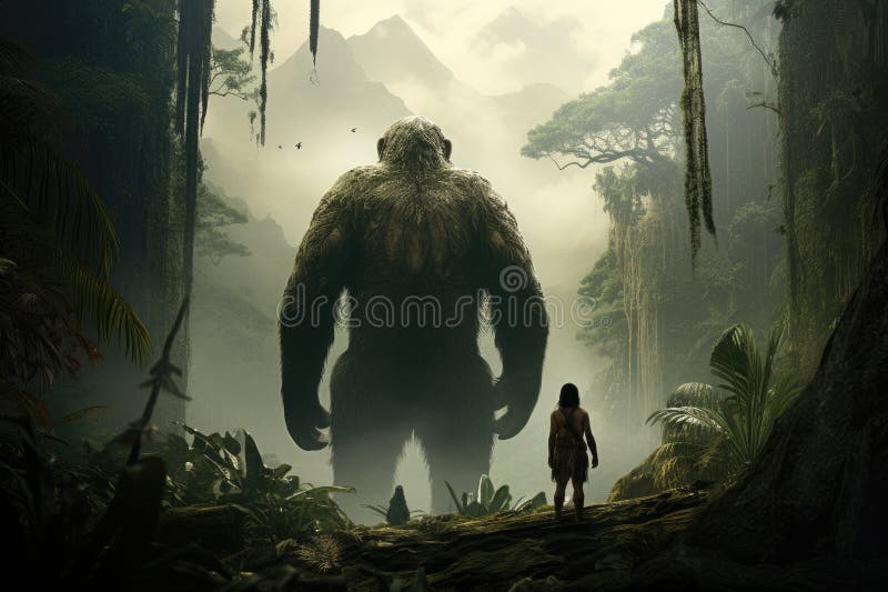 Gigantopithecus Giant Ape stock image. Image of scene - 292719041