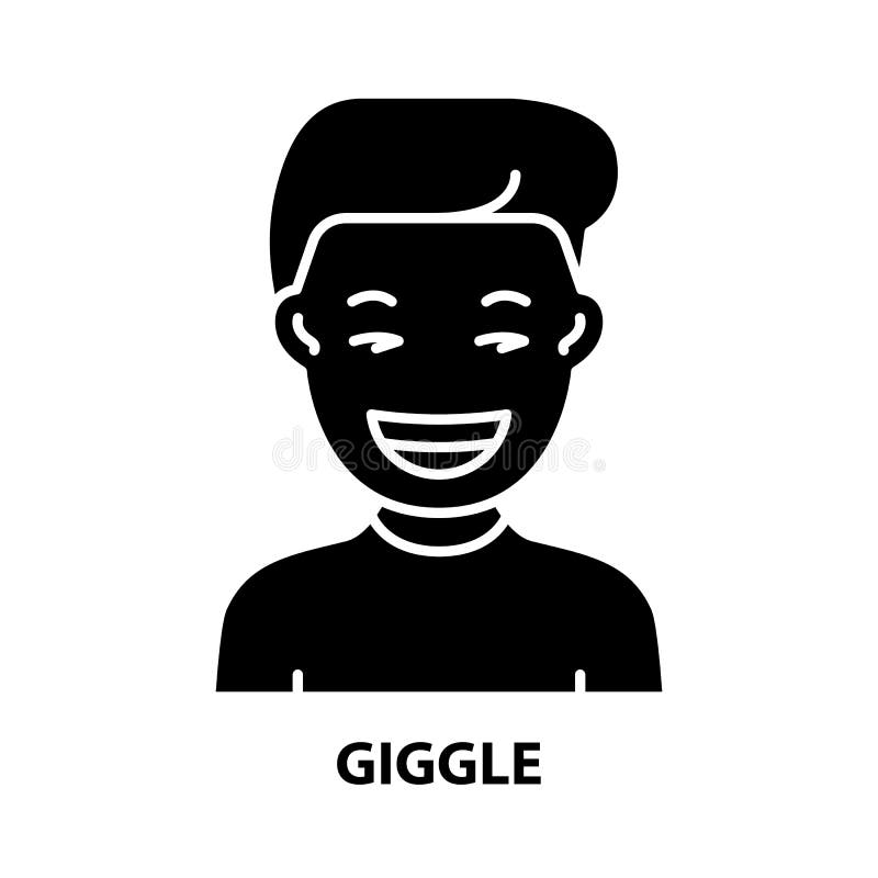 Giggle Icon, Black Vector Sign with Editable Strokes, Concept ...