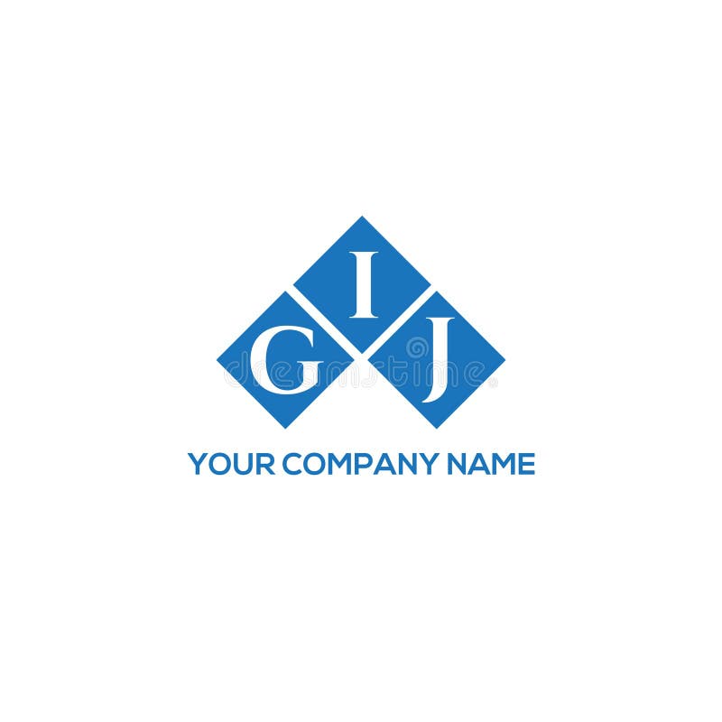 GIJ Letter Logo Design on WHITE Background. GIJ Creative Initials ...
